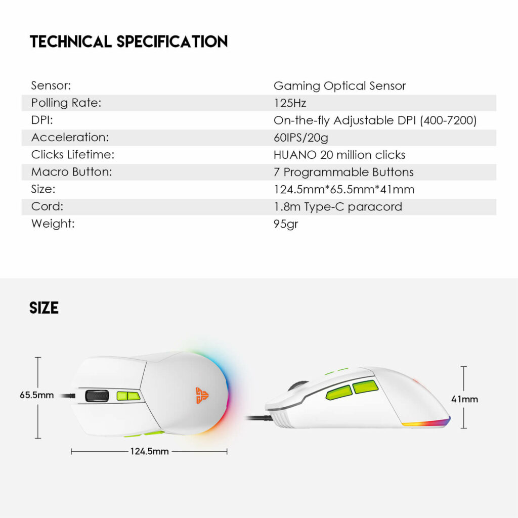 FANTECH PHANTOM II VX6 GAMING MOUSE - WHITE | Midas Computer Center ...