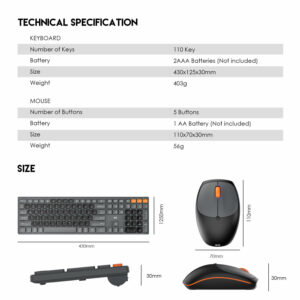 FANTECH WK895 GO Pop Office Wireless Keyboard Mouse Combo - BLACK ...