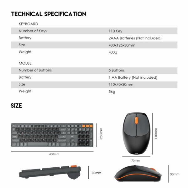 FANTECH WK895 GO Pop Office Wireless Keyboard Mouse Combo - BLACK ...
