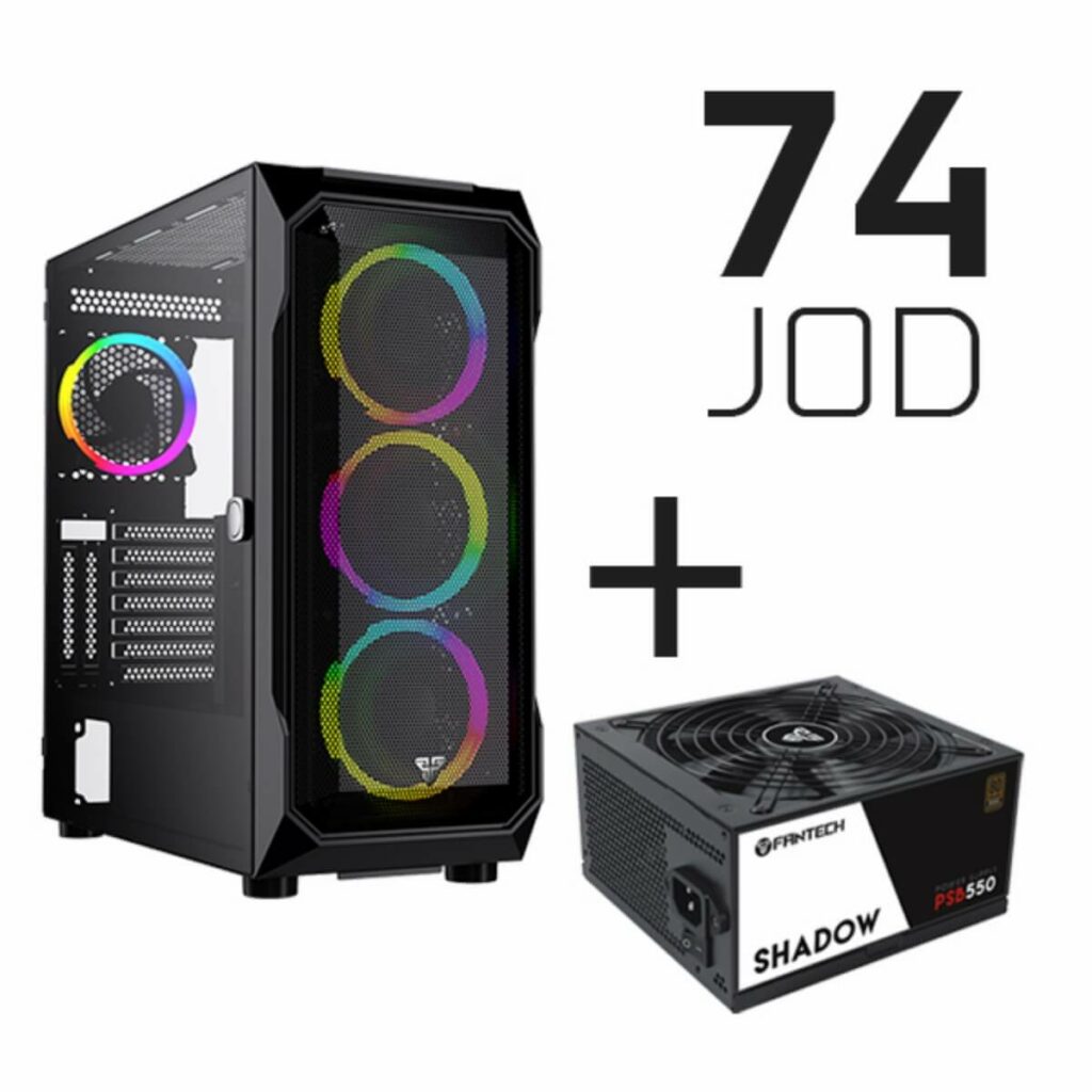 FANTECH HEXA CG81 RGB GAMING CASE + FANTECH PSB550 SHADOW BRONZE POWER ...