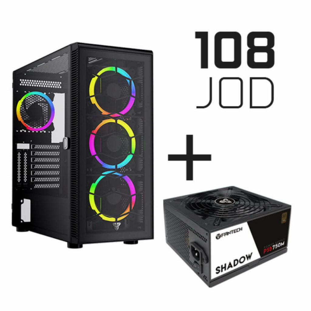 FANTECH HEXA CG82 RGB GAMING CASE + FANTECH PSB750 SHADOW BRONZE POWER ...