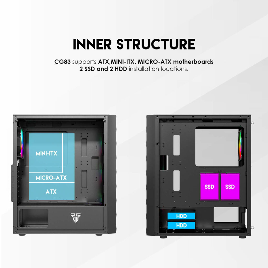 Fantech AERO 2 CG83 Middle Tower Gaming Case - Black